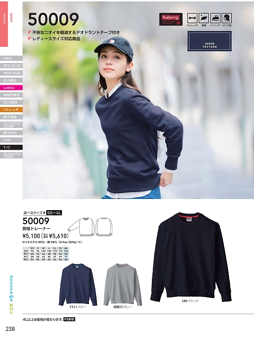 50009 トレーナー[秋冬物] 桑和 SOWAのロングセラー リピーター多数の作業着・作業服専門店【ユニフォームのユニフィス】